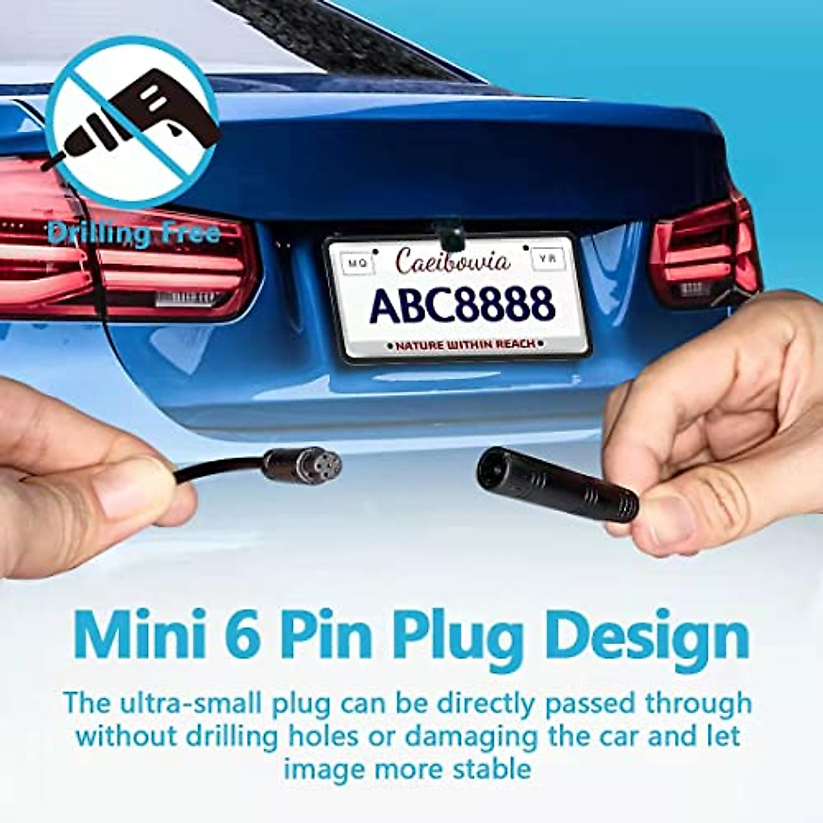 Autoeye License Plate Backup Camera ,Rear Reverse Camera or Front View can switchable with 170°HD Image Waterproof IP69K Easy Installation Fit for Pickup Truck ,Cars,SUV etc