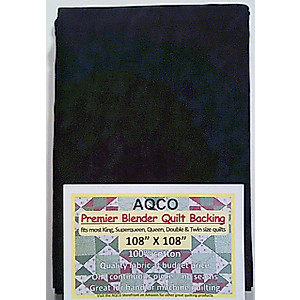 Premier Quilt Backing, King, Seamless, Blender Black, 108"x108", by AQCO