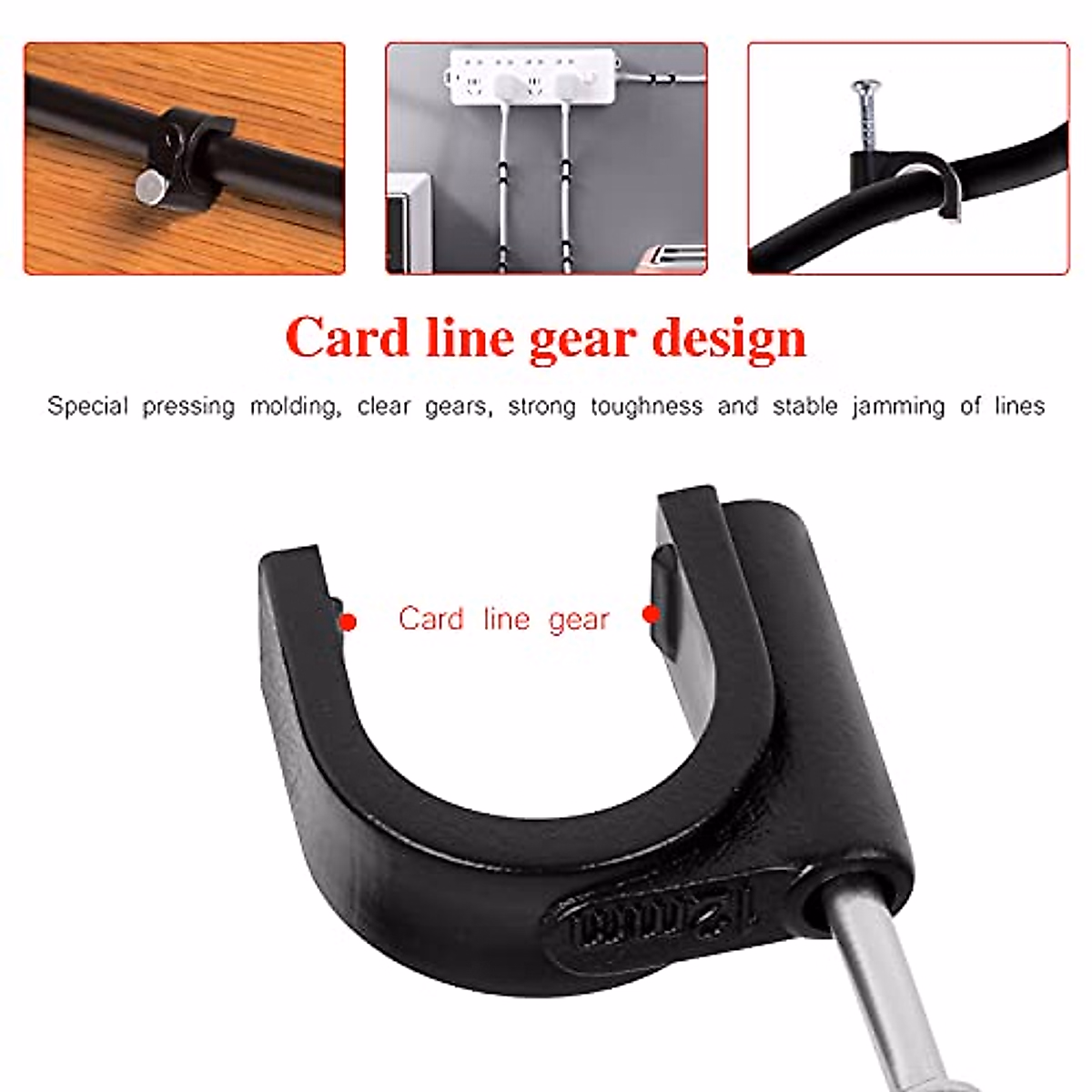 OCR 600pcs Circle Cable Clips with Steel Nail in Black Wire Clips 4mm 5mm 6mm 7mm 8mm 10mm 12mm Cord Management for RG6, RG59, CAT6, Coax Cable, Ethernet, TV, Telephone, Printer Cable