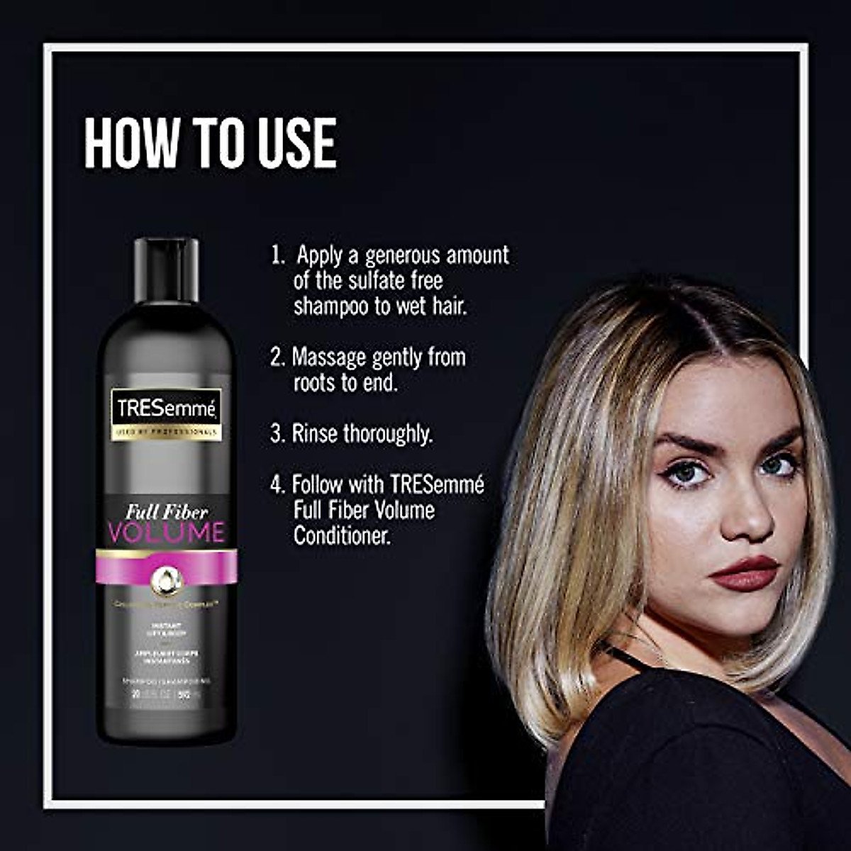 TRESemmé Pro Advanced Shampoo For Instant Lift and Body Fiber Full Volume For Long-Lasting Buildable Volume 20 oz