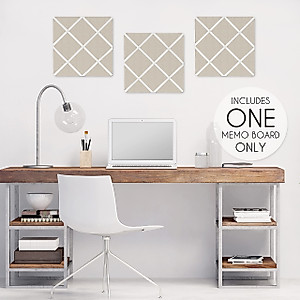 Sweet Jojo Designs Boho Bohemian Fabric Memory Memo Photo Bulletin Board - Gender Neutral Ivory Cream Beige Tan Off White Taupe for Woodland Farmhouse Botanical Floral Linen Collection