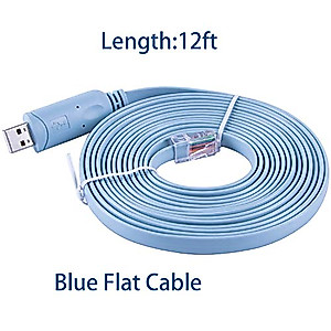 12FT Network Equipment Console Cable Compatible with Cisco/Juniper/NETGEAR/Ubiquity/LINKSYS/TP-Link Routers, Switches and Firewall Equipment,USB to RJ45 RS232 Console Cable