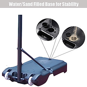 Sibosen Basketball Hoop Outdoor, 6.5-8ft Height Adjustable, Portable Basketball Goal System w/Wheels, 29 Inch Backboard, Swimming Pool Basketball Hoop & Goal for Kids/Adults Indoor