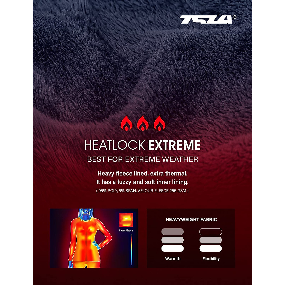 TSLA Women's Thermal Underwear Set, Soft Fleece Lined Long Johns, Winter Warm Base Layer Top & Bottom, Heavyweight Dark Navy, Medium