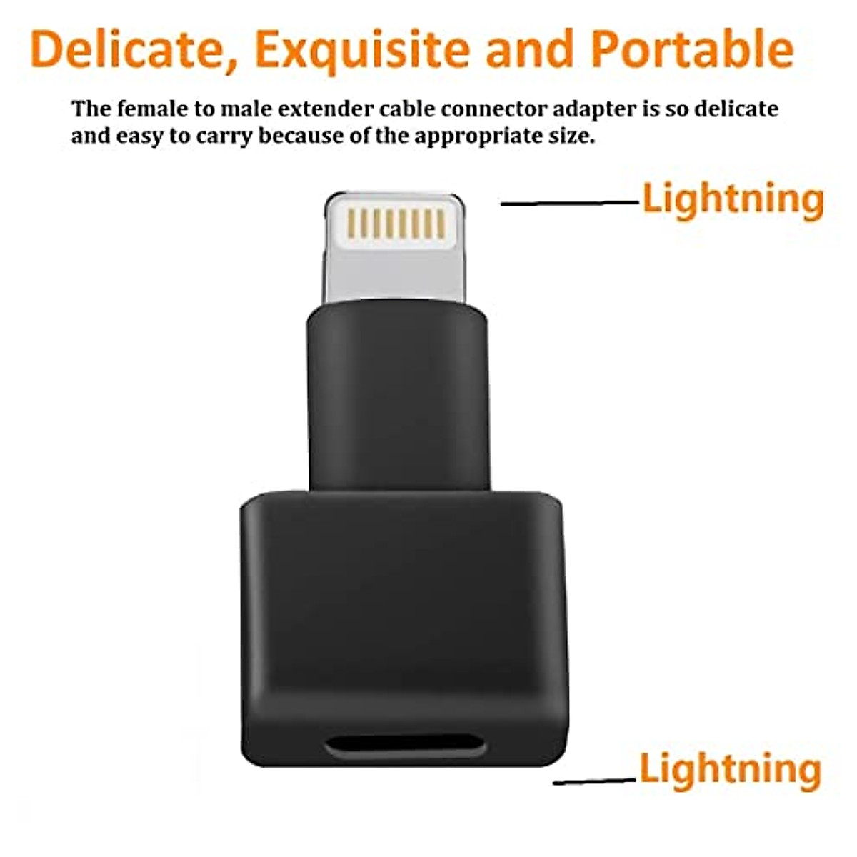 Lightning Extender Adapter,3Pack Apple MFI Certified iPhone Charger Extension dongle Lightning Male to Female Dock Extender for iPhone 14 13 12 11 X XS XR 8 7 6 Transfer Audio Video Data Charging