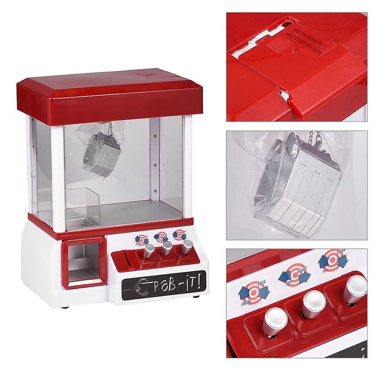 Fdit Claw Toy Grabber Machine Mini Electronic Musical Plush Toys Catcher Game Fun Toy for Children Kids