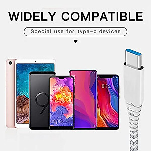 10FT 2Pack Long USB C Cable Charger Cord for LG K51 Q70 Velvet 5G K92 Wing 5G/Stylo 6 5 4 5X/V60 G8X G8 G7 V50 V40 V35 Thinq,Q7 Plus,Nokia X100 G300,T-Mobile REVVL V+ 5G/REVVL 5G,Fast Charge Charging