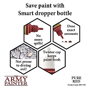 The Army Painter | Warpaint | Pure Red | Acrylic Non-Toxic Heavily Pigmented Water Based Paint for Tabletop Roleplaying, Boardgames, and Wargames Miniature Model Painting
