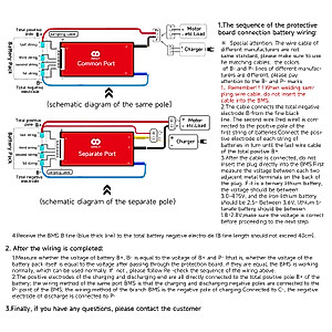 DALY BMS 16S 48V 100A LiFePO4 PCB Protection Board with Balance Leads Wires 3.2V Battery Protection Module BMS for 18650 Battery Pack 48V with Cooling Fan