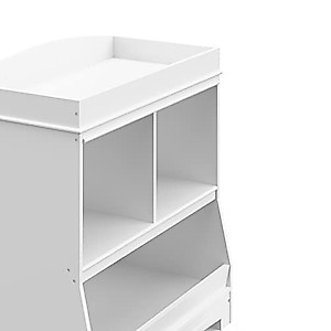 Graco Benton Changing Table with Storage (White) – GREENGUARD Gold Certified, Designed to Fit Standard-Size Baby Changing Pad, Storage for Nursery and Kids Bedroom, Changing Table Organizer