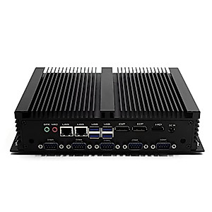 Industrial Fanless Mini Desktop PC Core i7 8GB RAM Mini PC Windows 11 / Linux, Mini Industrial PC 256GB SSD, 4K HD DP EDP Three Screen Displays, Dual NIC, CPU 8550U Fanless PC, Full Metal Case