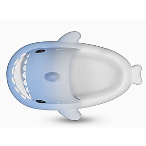 XPKWS Shark Slides for Women and Men Unisex Cloud Slippers Adult Novelty Beach Sandals with Thick Sole (JB-BW,7.5-8 Women/6.5-7 Men,3839)