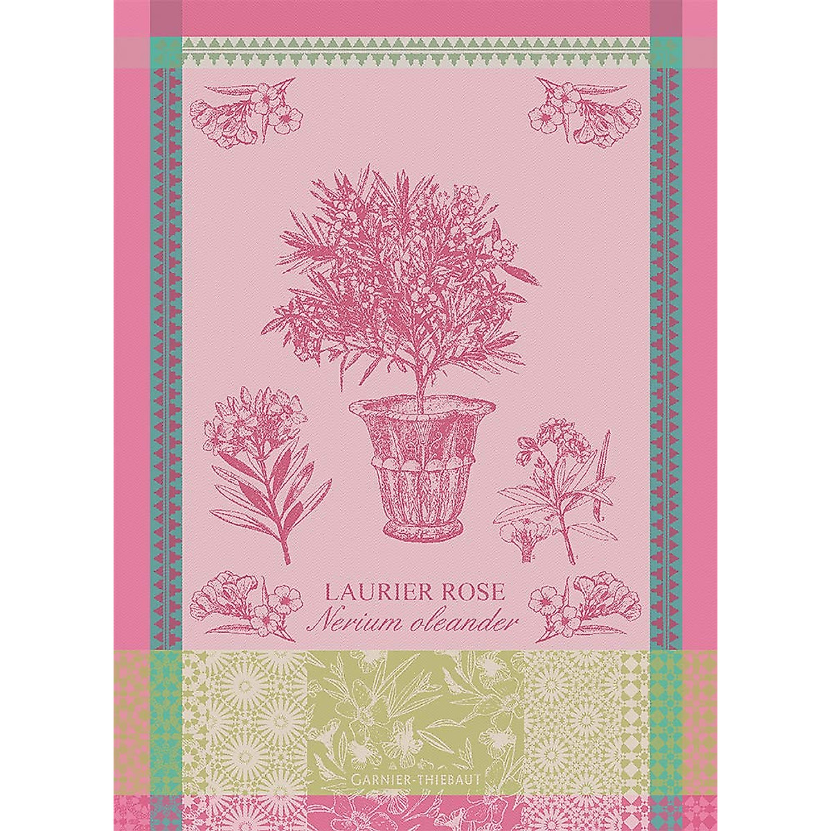 Garnier Thiebaut Rose Laurier En Pot Kitchen Towel, 22"x30"