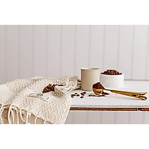 Madamelique Exclusive Hand Towels Set of 2-18 x 40 Inches - Decorative Bathroom Peshtemal Towel for Hand, Face, Hair, Yoga, Tea, Dishcloth, Kitchen and Bath - 100% Pure Cotton (Beige)