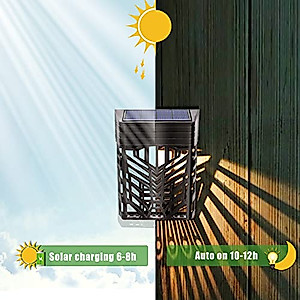 Fangfang Solar Lights for Fence,Outdoor Fence Light Wireless Waterproof LED Garden Fence Decorative Deck Lights for Backyard,Patio,Step,Stair,Pool and Front Door,Warm White, 4PC