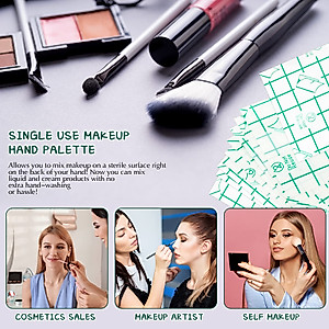 200 Pieces Makeup Hand Palette Adhesive Foundation Palette Disposable Foundation Mixing Tray Single Use Professional Make up Tools Clear Cosmetic Mix Palette for Every Makeup Artist