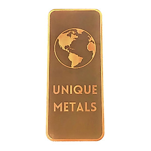 1 Pound .999 Pure Copper Bar Bullion with Element Design - Unique Metals