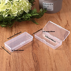 18 Pieces Small Plastic Case Small Storage Containers Clear Storage Case Small Plastic Box with Lid Containers for Bobby Pin Swab, Craft, Jewelry, Coin, Screw, Bead, 3.9 x 1.6 x 0.6 Inch