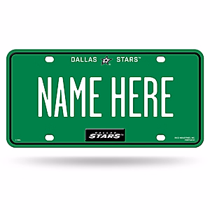 Rico Industries NHL Hockey Dallas Stars Personalized Metal Auto Tag 8.5" x 11" - Great for Truck/Car/SUV
