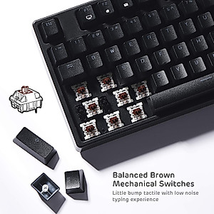 RK ROYAL KLUDGE RK87 Sink87G RGB Wireless TKL Mechanical Gaming Keyboard, 87 Keys No Numpad Tenkeyless Compact 2.4G Wireless Keyboard with Tactile Brown Switches, Exceptional Macro Settings