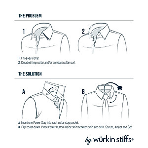 Würkin Stiffs 3-Pair Power Stays Magnetic Collar Stays 3 Pair, 3 Sizes | Includes (2) 2.0” Power Stays, (2) 2.5” Power Stays and (2) 2.75” Power Stays | Gift for Men | As Seen on Shark Tank