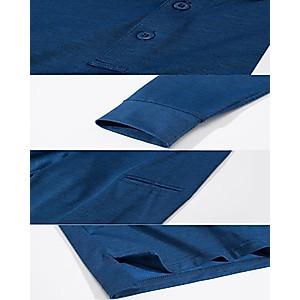 KEFITEVD Tactical Polo Military Shirt for Men Dry Fit Golf Polo Outdoor Performance Polo Shirts Mens Long Sleeve T Shirts Breathable Shirts Dark Blue