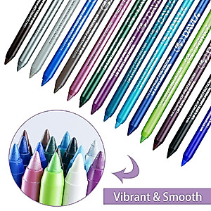 RDGWFB 15 Colors Eyeliner Pen Set, Eyeliner Pencil Set, Waterproof Colorful Eyeliner Kit Long Lasting Eyeshadow Pencil Professinal Eye Makeup Set Pearl Eye Liner for Women