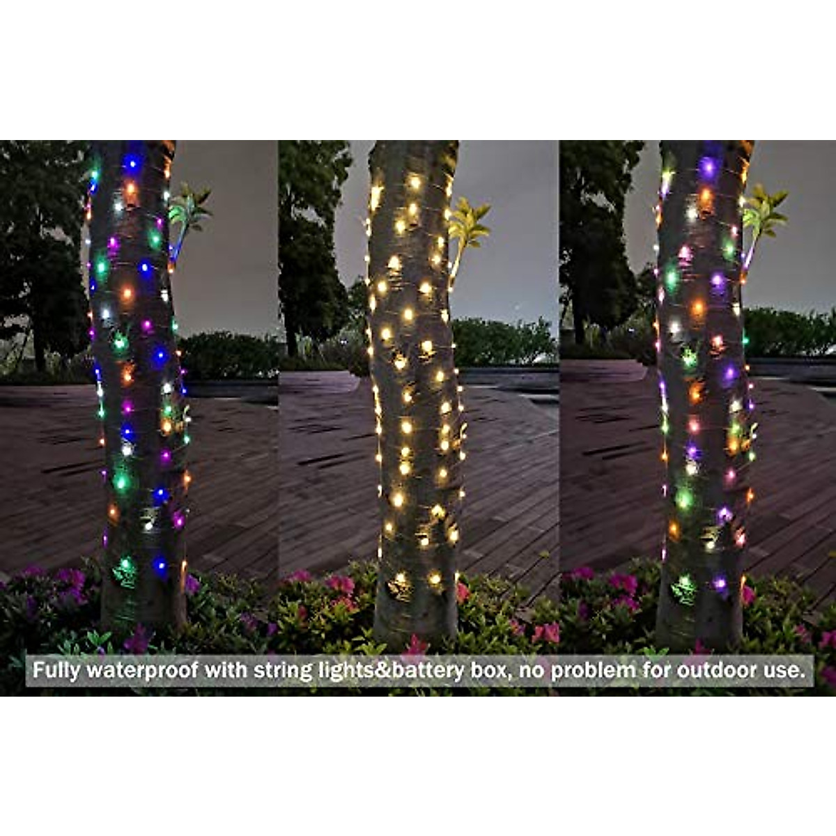ER CHEN Color Changing Battery Operated Fairy Lights, 33ft 100 LED 8 Modes Silvery Copper Wire Twinkle String Lights with Remote/Timer for Bedroom, Patio, Wedding, Party (Warm White&Multicolor)