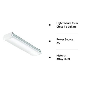 Lithonia Lighting FMLWL 24 840 Low-Profile LED Flush Mount Ceiling Light, Wraparound Lighting Fixture for Kitchen, Laundry Room, Garage, and More, 2-Foot, 4000K Cool White