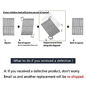 Hongso 19 1/4" SUS304 Stainless Steel Cooking Grid for Gas Grill Brinkmann, Charmglow, Costco, Jenn Air, Members Mark, Nexgrill, Perfect Flame and Other Grill Grates Replacement, 3 pieces SCI1S3