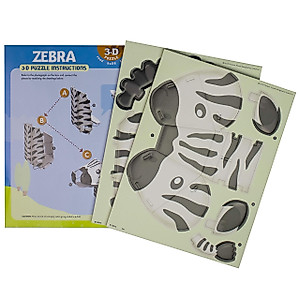 Zebra 3-D Puzzle & Book