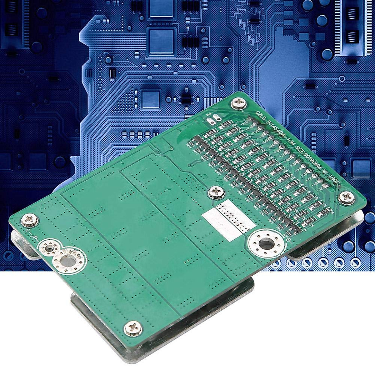Juicemoo Battery Charging Protection Board, 14S 48V 100A BMS PCB Balance Charging Over Discharge Charge Temperature Protection 14 Strings Series Protect Module