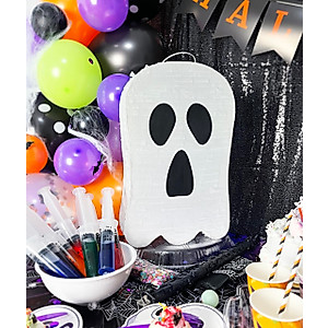 Ghost Halloween Piñata with stick - 17”x10"x 5" Perfect for Halloween Party Decorations, Photo Prop, October Birthday, Funny and Spooky Anniversary - Fits candy/favors: by Get a piñata