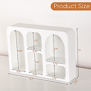 Ella & Emma White Decorative Floating Wall Shelf, Geometric Arched Wall Shelf, Boho Nordic Modern Style Shelves for Wall Decor, Wall Mounted Shelf Storage Nursery, Bedroom, Living Room, Bathroom