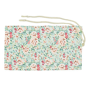 Maydahui 24/48/72 Slots Colored Pencil Roll Wraps Canvas Pencils Roll Holder Pencil Pouch Aesthetic Case Organizer Bag for Art Lovers Artist Drawing(Floral,72 Slots)