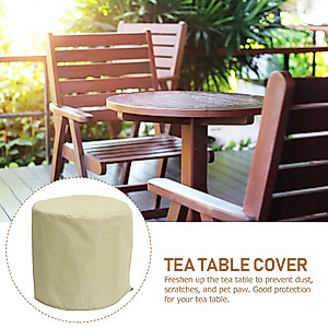 Yardwe Round Patio Table Cover Furniture Cover Outdoor Coffee Table Covers Tea Table Covers, 17.6 x 18.4 Inches