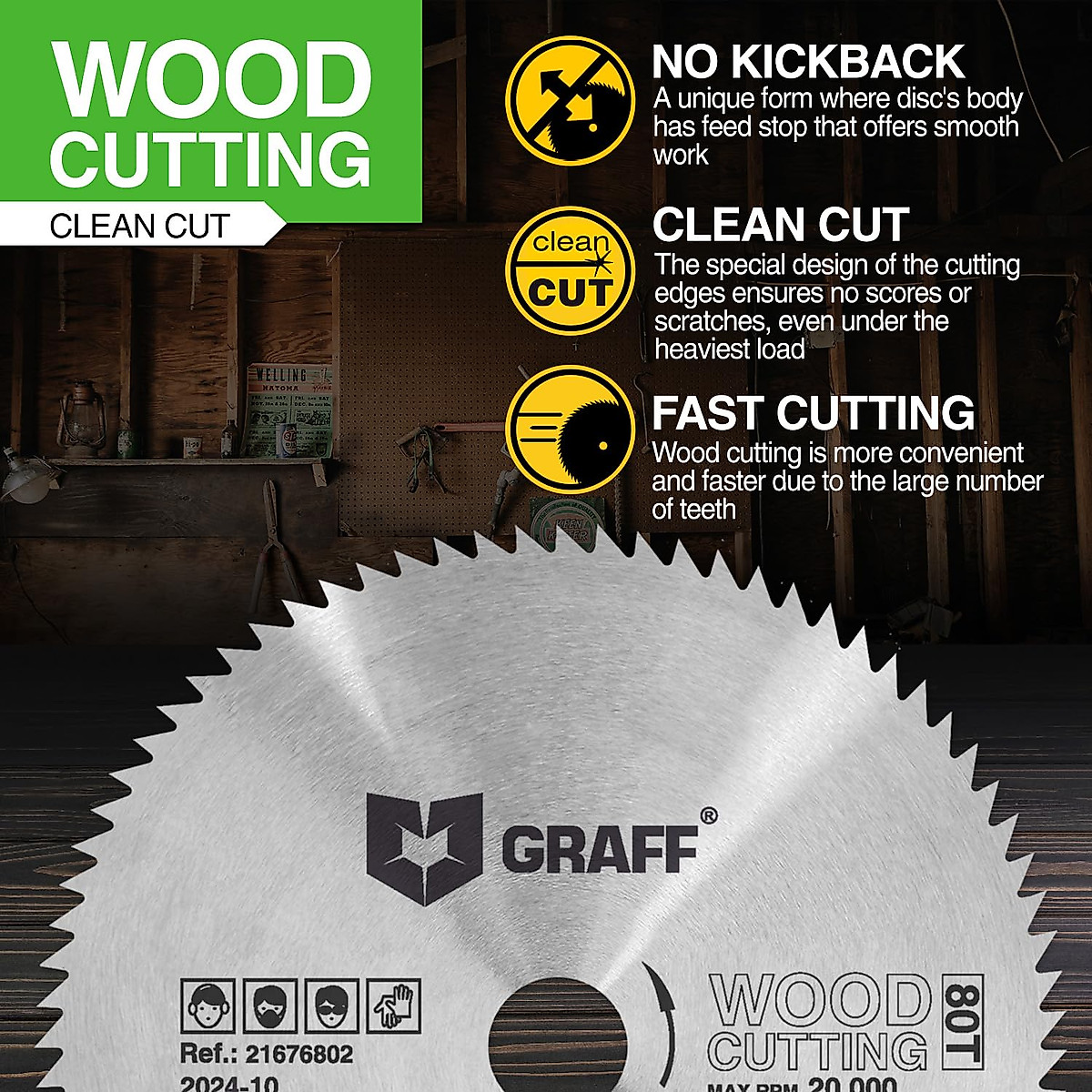 3 Inch Circular Saw Blade for Wood, Plywood, Laminate, Drywall, Plastic – 80T Wood Cutting Disc with 3/8 Inch Arbor from GRAFF