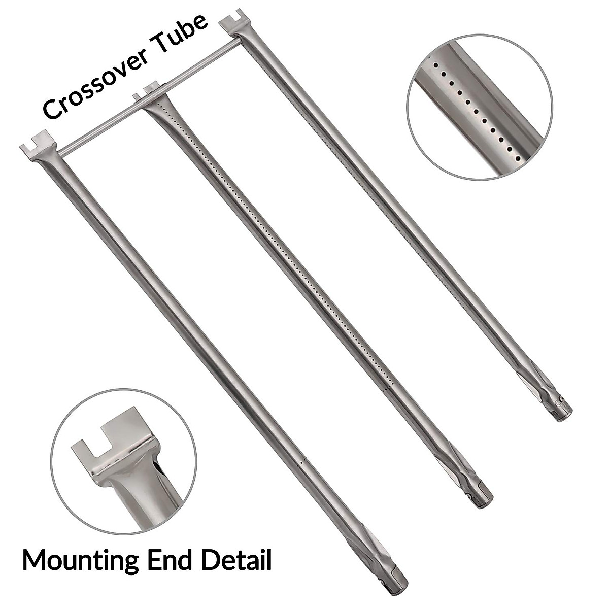 SHINESTAR 7508 Grill Burner Replacement for Weber Genesis Silver B & C, Gold B & C, Spirit 700，Spirit E/S-310(Side Control), Stainless Steel, 28 1/8-Inch # 10409