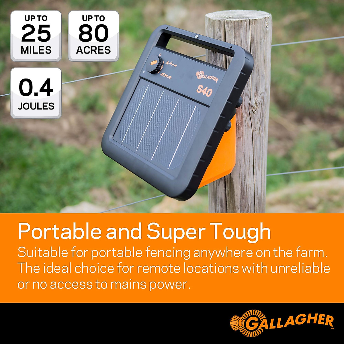 Gallagher G345404 S40 Solar Fence Charger - Quantity 1