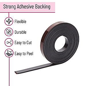 Mr. Pen- Flexible Magnetic Tape, 1/2 Inch x 10 Feet, Magnetic Strip, Magnets with Adhesive Backing, Magnetic Strips with Adhesive Backing, Magnet Tape, Magnetic Tape Roll, Adhesive Magnetic Strips.