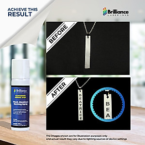 Brilliance Laser Inks 2 Oz Aluminum Laser Marking Spray - Black, Anti Clog Permanent Metal Engraving Aerosol Compatible with Fiber, YAG, Diode, and CO2 Engraver Machine