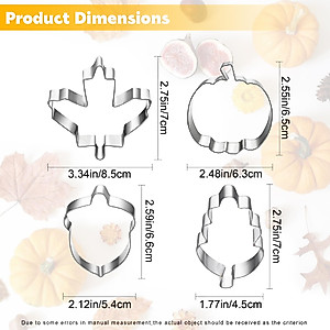 8-Piece Fall Cookie Cutter Set - Pumpkin, Maple Leaf, Football, Turkey, and More - Stainless Steel Baking and DIY Crafting Kit for Thanksgiving, Autumn Decor, and Festive Treats