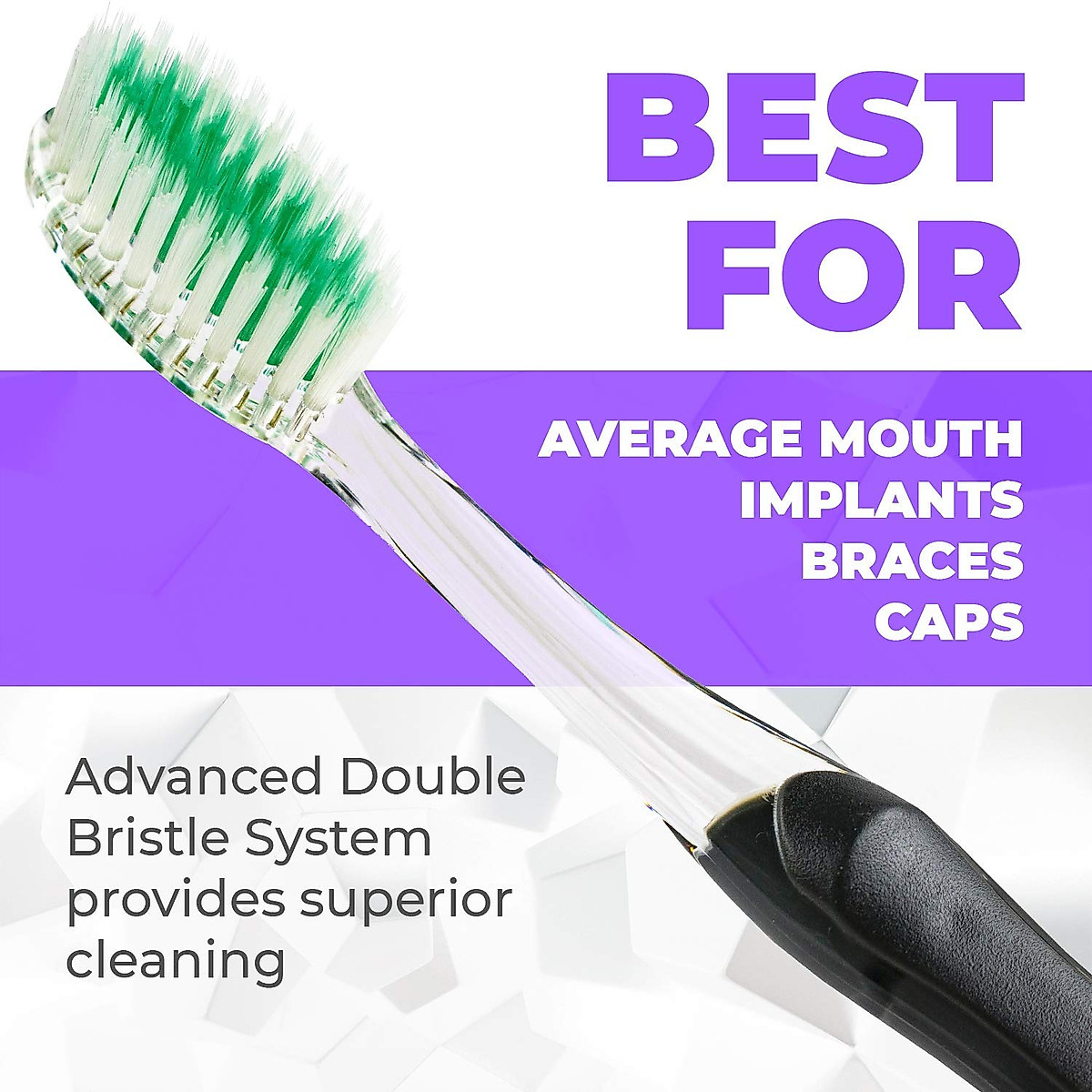 Solodent Toothbrush Soft, Silver & Jade Flossing Bristles (Pack of 2) Colors May Vary