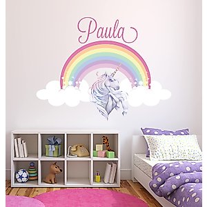 Kyle Cornhole Unicorn Wall Decals Unicorn Wall Decal with Name Unicorn Wall Art kid girl Room Custom Name Unicorn Wall Art Unicorn Name Wall Decor (24inchW x 20inchH inches)