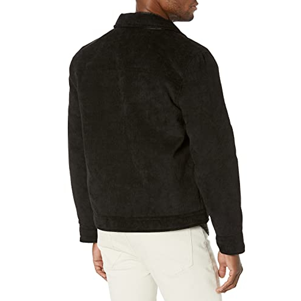 Karl Lagerfeld Paris Men's Faux Shearling Trucker Jacket, Sherpa Lined Black, XX-Large