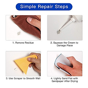 SEISSO Drywall Repair Kit, 500 g Wall Mending Agent- 2 Pack, Wall Spackle Repair Kit with Scraper, Patch for Wall Hole Filler, White Spackle Wall Repair Paste, Plaster Dent