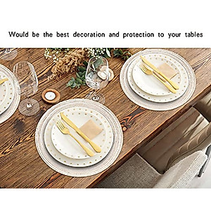 YIGEYIGE Round Placemats Set of 4, The Place Mats is Suitable for Holiday Parties, Family Gatherings and Daily Use,14.2'' (Coffee, 4)