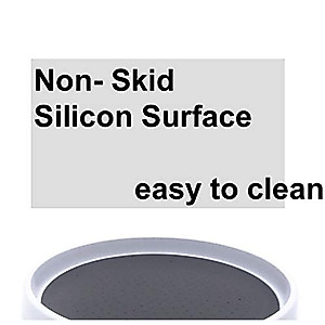 2sets/Pack 2 Tier Non Skid Turntable Lazy Susan 9.8" White Grey Cans Cabinet Organizer For Kitchen Pantry Spice Rack Fridge Holder