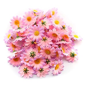 Tegg Artificial Daisy 100PCS 40mm Purple Silk Daisy Gerbera Flowers Head Sunflower for Wedding Party DIY Decor