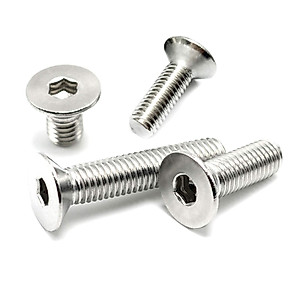50 Pcs M3-0.5 x 18mm Flat Head Socket Cap Screws Bolts, Stainless Steel 18-8 (304), Bright Finish, Allen Socket Drive,Machine Screws Inner Hex Screw Fasteners Bolts